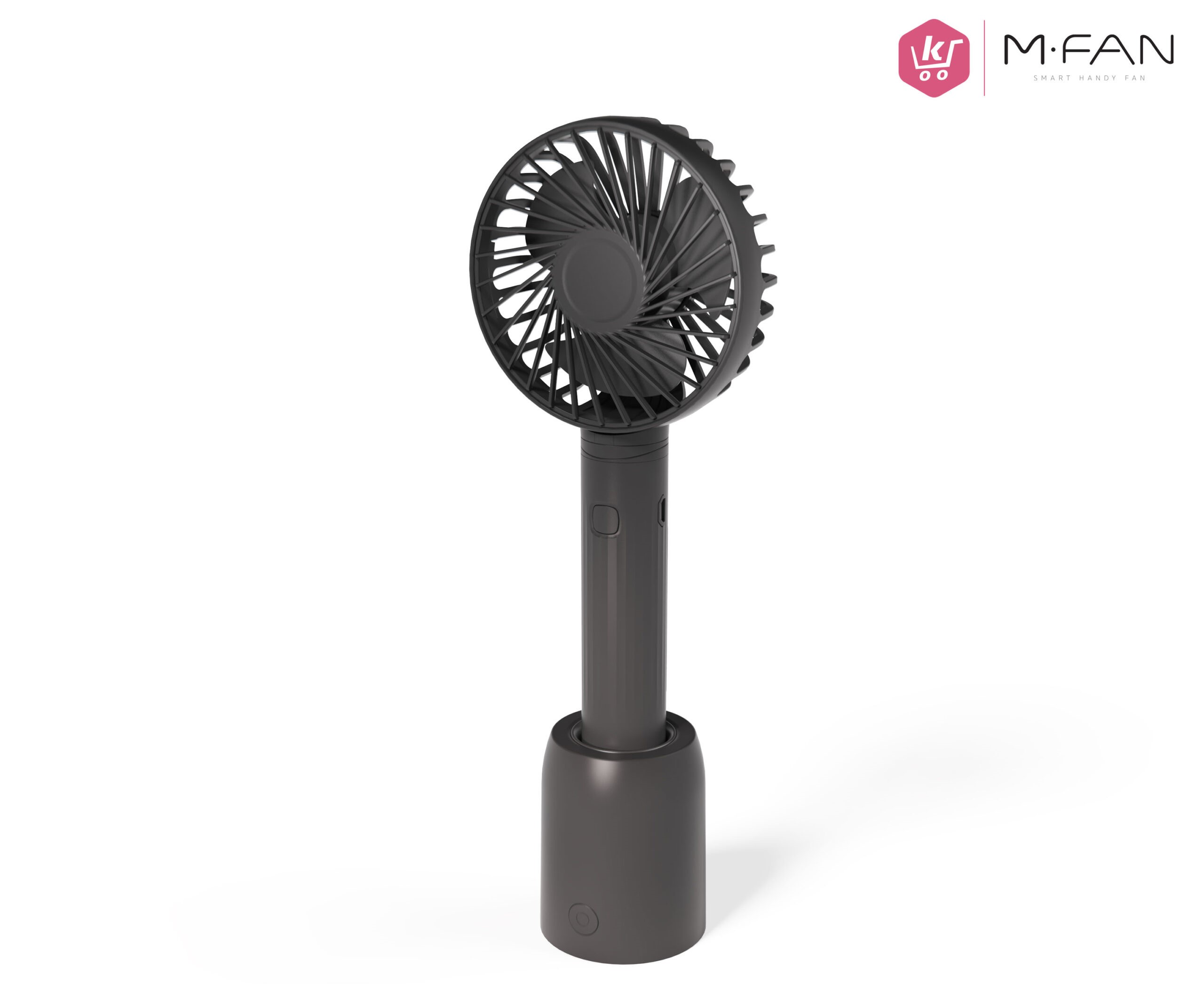 (Black) M.FAN, portable fan, table fan, can put mobile phone with USB ...