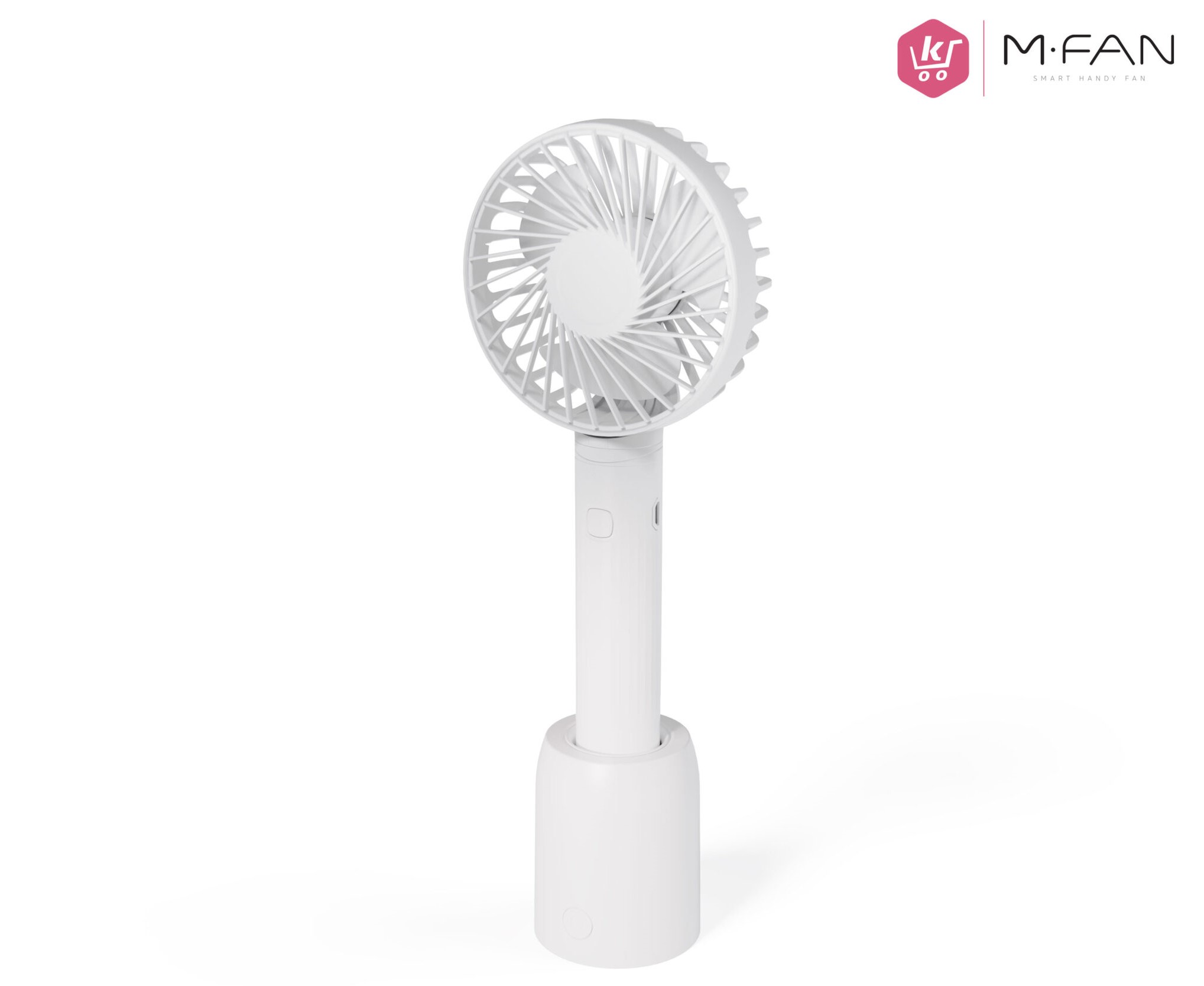 (White) M.FAN, portable fan, table fan, can put mobile phone with USB ...
