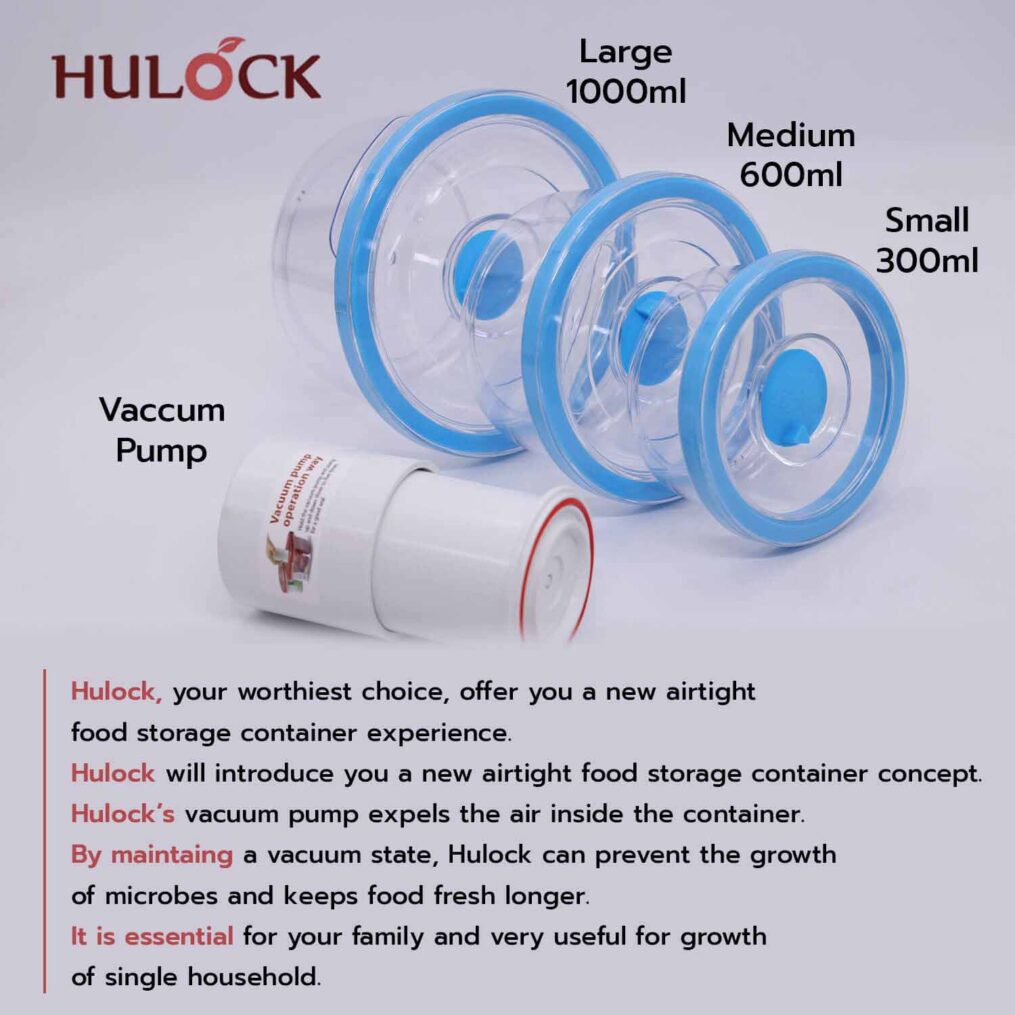 Vacuum Airtight 3pc Container(Round) Blue | Korikart Singapore